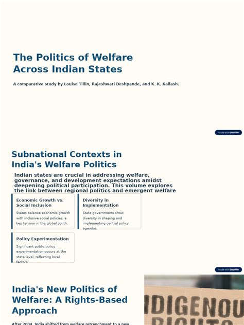 The Politics Of Welfare Across Indian States Pdf Policy Democracy