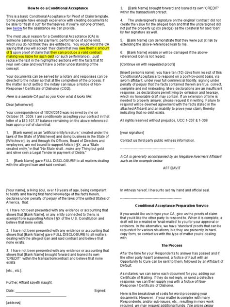 How To Do Conditional Acceptance And Affidavit Inet Bank Pdf