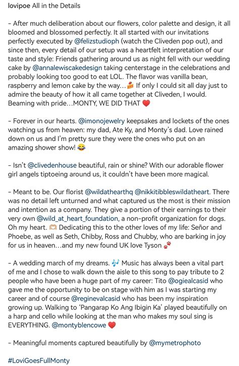 Fashion Pulis Insta Scoop Lovi Poe Reveals Details And People Behind