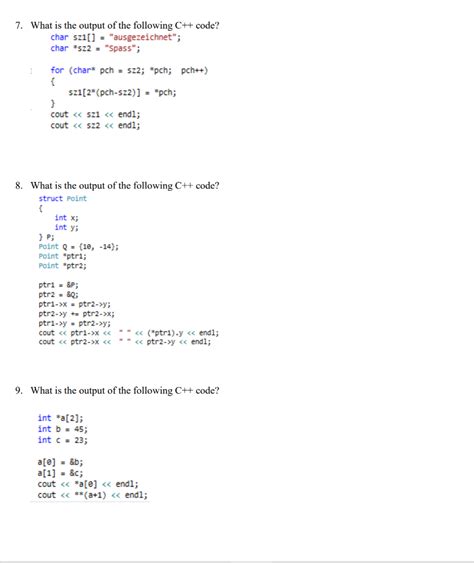 solved 7 what is the output of the following c code char