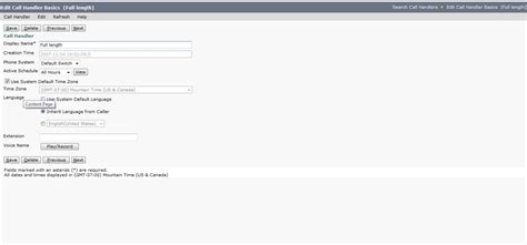 Unity Connection System Call Handler Cisco Community