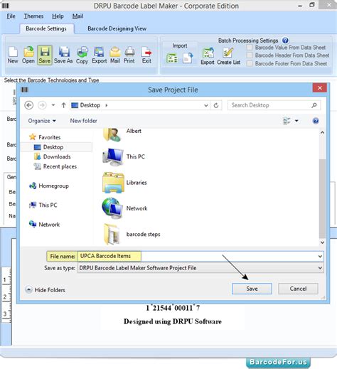 Save Barcode Log Using Barcode Generator Corporate Edition