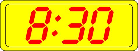 Digital Clock 8 30 Clip Art At Vector Clip Art Online Royalty Free And Public Domain