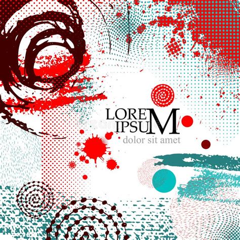 Abstract Background With Blobs And Graphic Elements Blank For Text