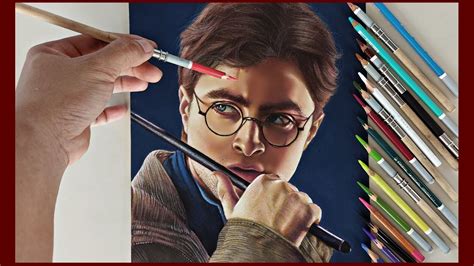 Realistic Portrait Drawing Harry Potter Pastel Pencils Bmd
