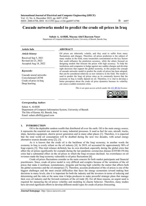 Cascade Networks Model To Predict The Crude Oil Prices In Iraq Pdf