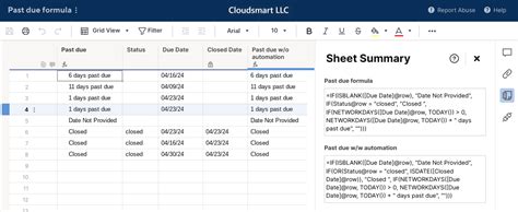 past due formula keeps providing invalid data type error smartsheet