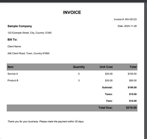 Generate Business Invoice Pdf With Gpt Rchatgpt