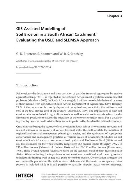 PDF GIS Assisted Modelling Of Soil Erosion In A South African DOKUMEN TIPS