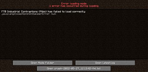 Bug My Game Wont Even Start · Issue 281 · Ftbteamftb Mods Issues · Github