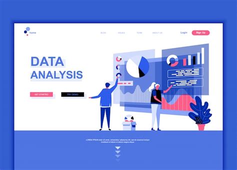 Premium Vector Flat Landing Page Template Of Data Analysis