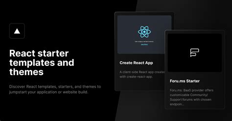 react starter templates and themes vercel vercel