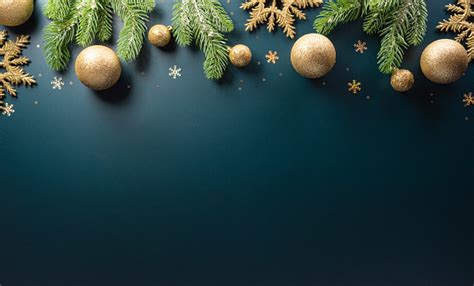 Konsep Latar Belakang Natal Dan Tahun Baru Tampilan Atas Bola Natal Brance Natal Bintang Dan