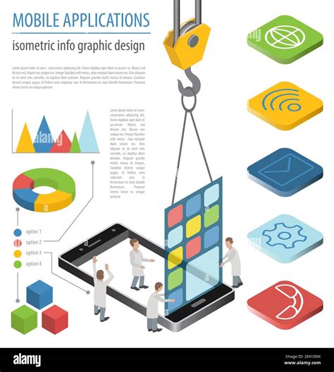 Mobile Applications Technology Isometric Collection Software