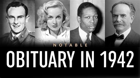 Obituary In 1942 Famous Faces We Lost In 1942 Youtube