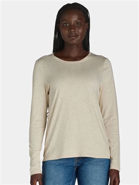 Time And Tru Womens Long Sleeve Core T Shirt Sizes Xs Xxxl