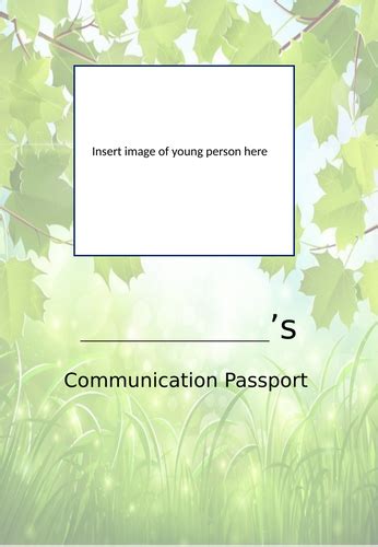 Communication Passport Templates Teaching Resources