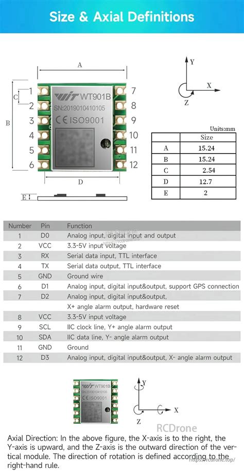 Witmotion Wt901b Ahrs Mpu9250 10 Axis Imu With Barometer And Tilt Sens Rcdrone