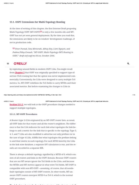 Ospf Extensions For Multi Topology Routing Ospf And Is Is Choosing