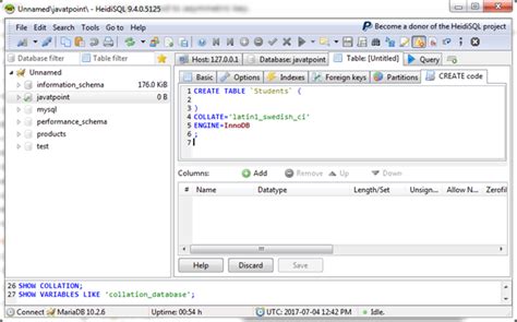 Mariadb Create Table Online Tutorials Library List