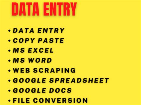 data entry web scraping typing copypaste data conversion upwork