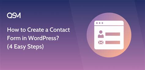 How To Create A Contact Form In Wordpress 4 Easy Steps Qsm