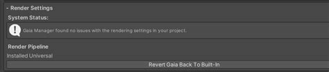 diffrent render pipeline gaia and gaia pro all versions canopy
