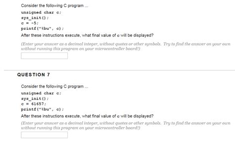solved consider the following c program unsigned char c
