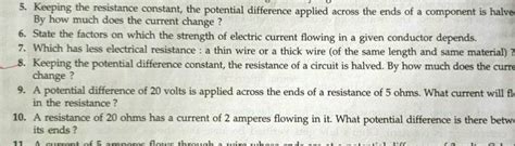 5 Keeping The Resistance Constant The Potential Difference Applied Acro