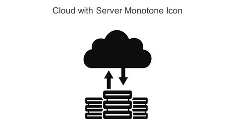 Cloud With Server Monotone Icon In Powerpoint Pptx Png And Editable Eps