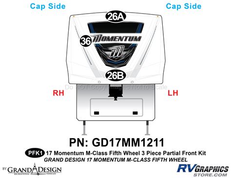 3 Piece 2017 Momentum M Class Partial Front Graphics Kit
