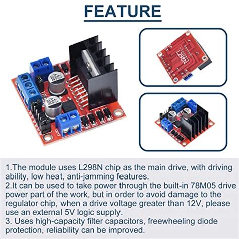 Daokai 2 Pcs L298n Motor Drive Controller Board Dc Dual