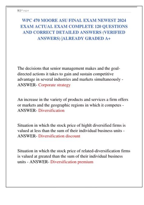 Wpc 470 Final Exam Newest Bundle 2024 Exam Actual Exam Complete Questions And Correct Detailed