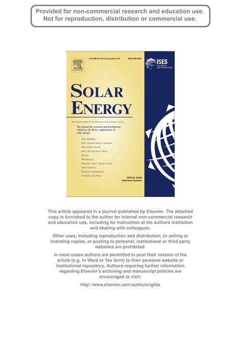 Pdf Fast Scheme For Estimation Of Instantaneous Direct Solar Irradiance At The Earths Surface
