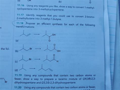 Solved A Uh B 11 16 Using Any Reagents You Like Show A