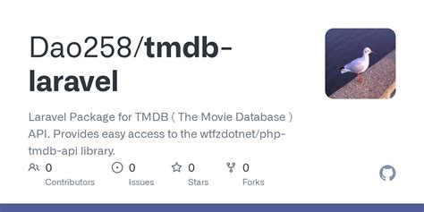 GitHub Dao Tmdb Laravel Laravel Package For TMDB The Movie Database API Provides Easy