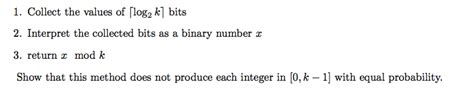 Suppose We Want To Generate Random Integers In The Chegg