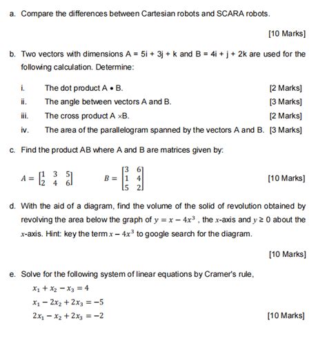 Solved A Compare The Differences Between Cartesian Robots