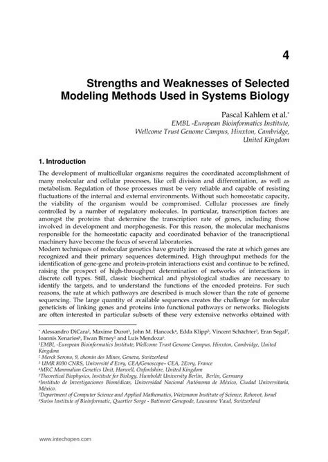 Pdf Strengths And Weaknesses Of Selected Modeling Methods Used In