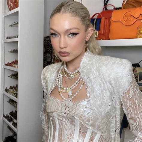 Gigi Hadid Wears Lace Covered Dion Lee Corset For Her Birthday