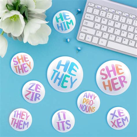 Pronoun Pin Trendy Pronoun Buttons Pronoun Badge Pride Genderfluid