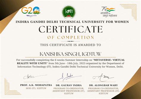 Kanishka Singh On Linkedin Completed 6 Weeks Summer Internship On Metaverse Virtual Reality