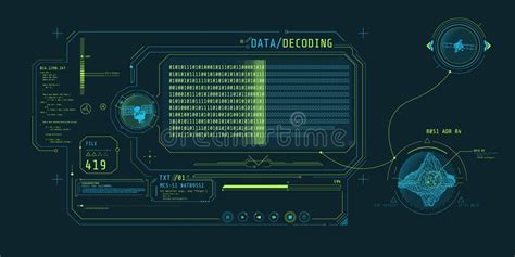Interface For Decoding Object Data Received From Satellite Stock Vector Illustration Of