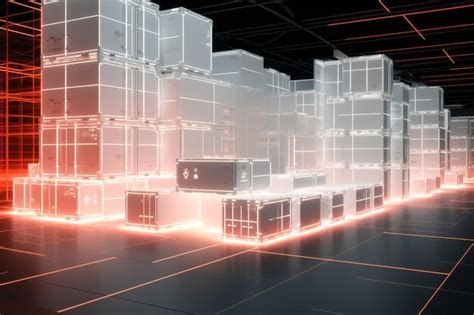 Premium Ai Image Cargo Technology Digital Blue Network Box Abstract