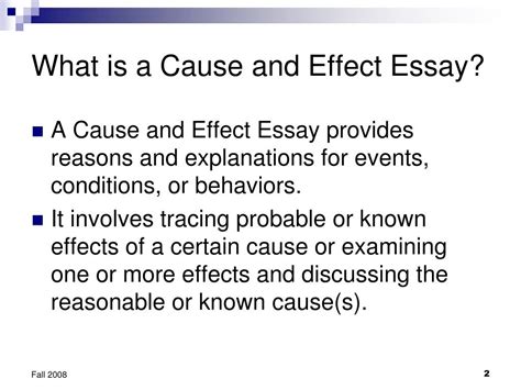 How To Write A Cause And Effect Essay Ppt Adams Author