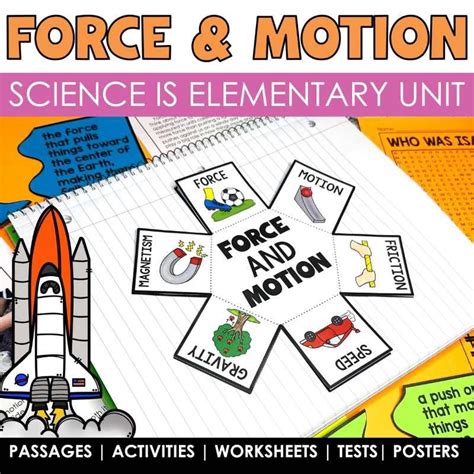 Force And Motion Science Unit Push And Pull Isaac Newton Gravity Speed