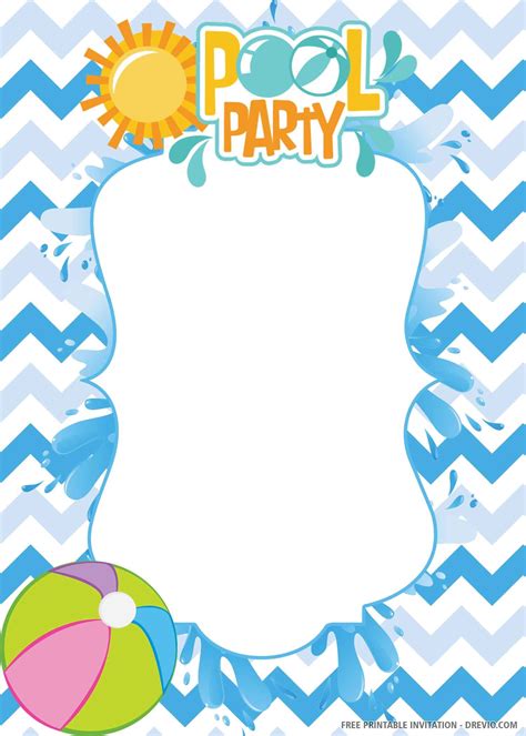Free Printable Pool Party Birthday Invitation Templates Free