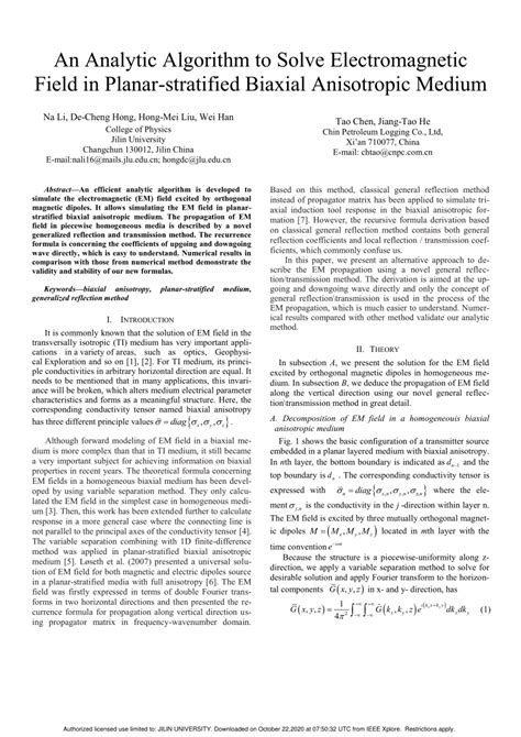 pdf an analytic algorithm to solve electromagnetic field in planar