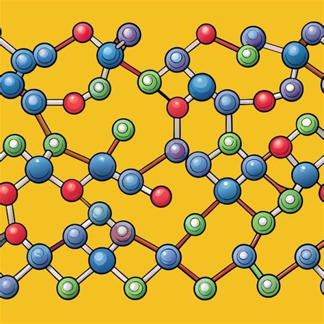 Seamless Molecular Structure Pattern With Horizontal Alignment Premium Ai Generated Vector