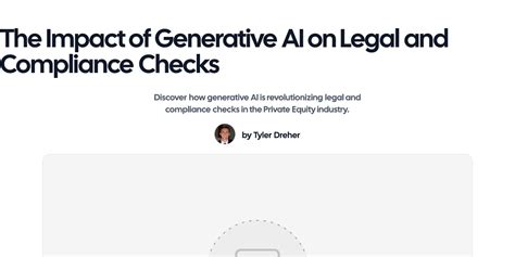 The Impact Of Generative Ai On Legal And Compliance Checks